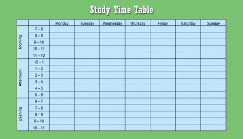 4. Study Time Table